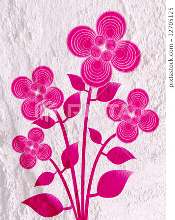 Flower Abstract on wall texture background design - Stock Illustration ...
