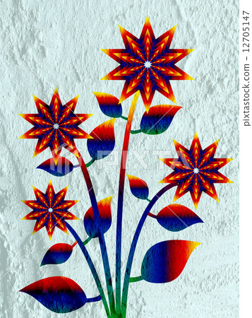 Flower Abstract on wall texture background design - Stock Illustration ...