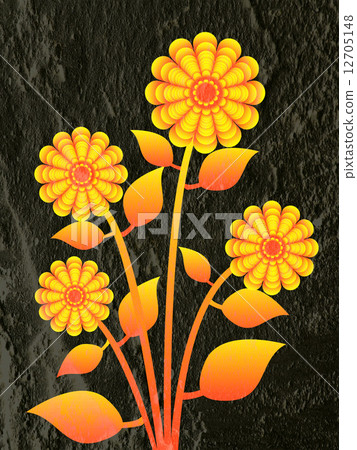 Flower Abstract on wall texture background design - Stock Illustration ...