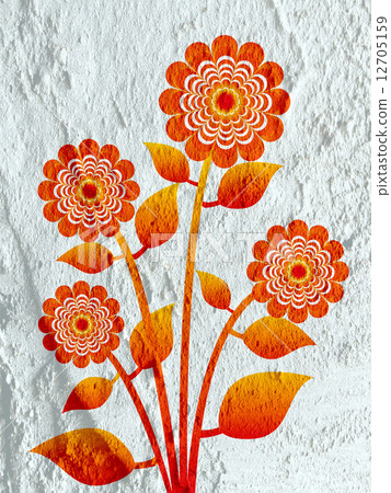 Flower Abstract on wall texture background design - Stock Illustration ...