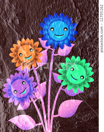 Flower Abstract on wall texture background design - Stock Illustration ...