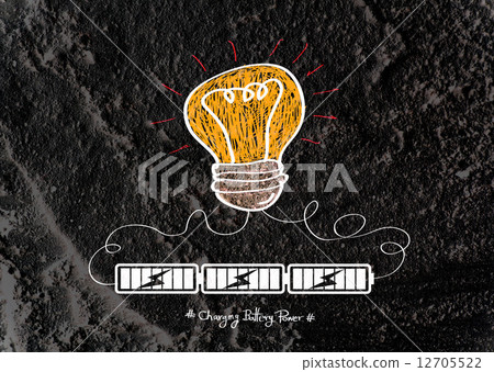 Light bulb with Charging Battery Power Idea on... - Stock Illustration ...