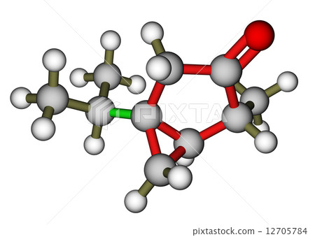 Thujone, compound with menthol odor,... - Stock Illustration [12705784 ...