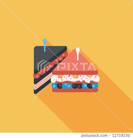 sandwich flat icon with long shadow,eps10 - Stock Illustration ...
