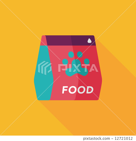 Pet dog food flat icon with long shadow,eps10 - Stock Illustration ...