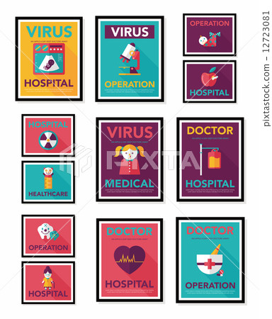 Hospital flat banner design flat background... - Stock Illustration ...