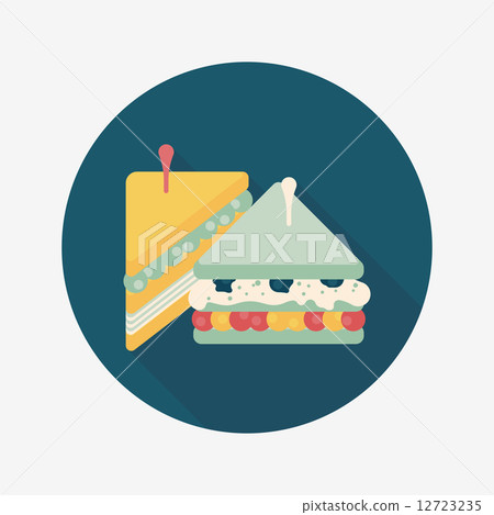 sandwich flat icon with long shadow,eps10 - Stock Illustration ...