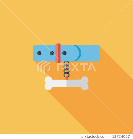 Pet dog chains flat icon with long shadow,eps10 - Stock Illustration ...