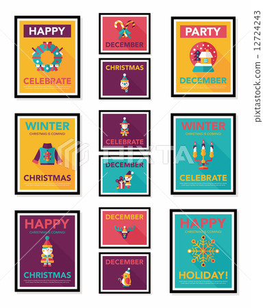 Christmas poster flat banner design flat... - Stock Illustration ...