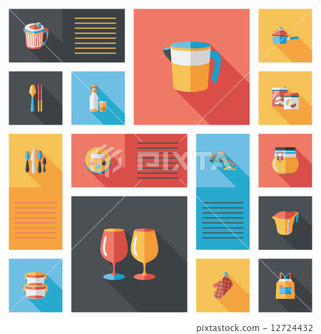 Kitchenware flat app ui background,eps10 - Stock Illustration [12724432 ...