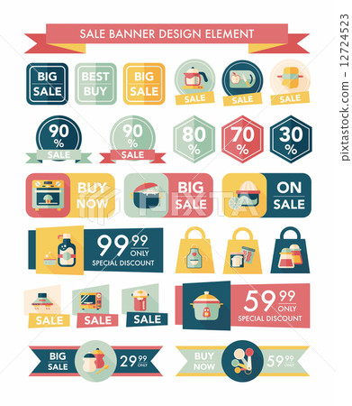 Kitchen sale banner design flat background,eps10 - Stock Illustration ...