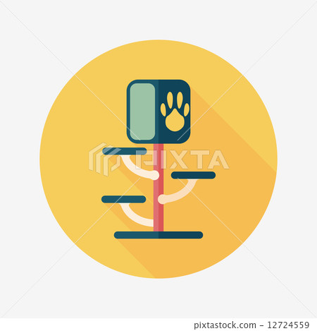 Pet cat tree flat icon with long shadow,eps10 - Stock Illustration ...