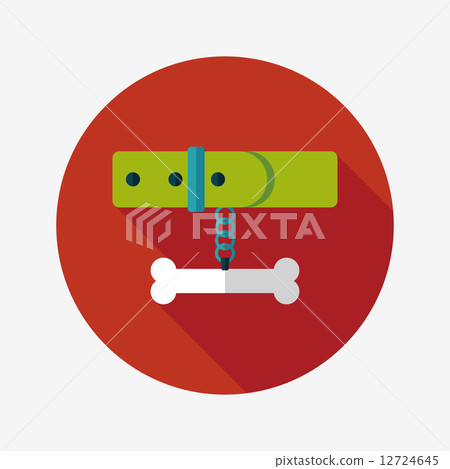Pet dog chains flat icon with long shadow,eps10 - Stock Illustration ...