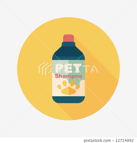 Pet shampoo flat icon with long shadow,eps10 - Stock Illustration ...
