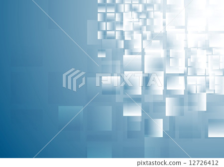 Blue shiny squares tech background - Stock Illustration [12726412] - PIXTA