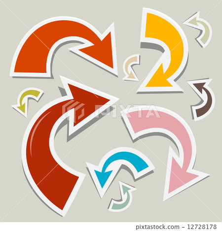 Vector Paper Arrows Set - Stock Illustration [12728178] - PIXTA