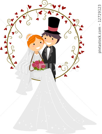 Stickman Wedding - Stock Illustration [12729123] - PIXTA