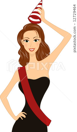 Girl Celebrant - Stock Illustration [12729464] - PIXTA