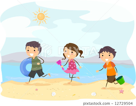 Running Kids - Stock Illustration [12729504] - PIXTA