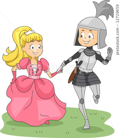 Knight and Princess - Stock Illustration [12729659] - PIXTA