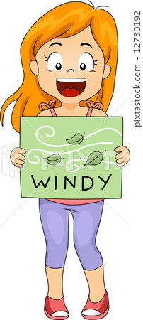 Windy Flashcard - Stock Illustration [12730192] - PIXTA