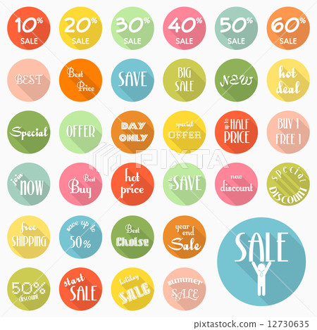 Set of sale labels icons design with long... - Stock Illustration ...