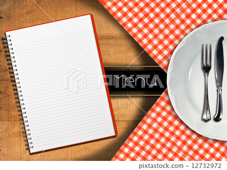 Menu with Notebook and White Plate - Stock Illustration [12732972] - PIXTA