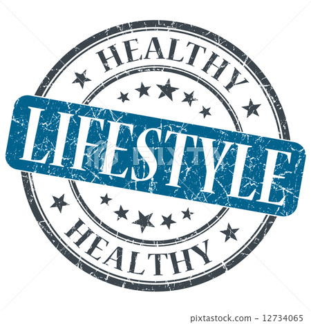 Healthy lifestyle blue grunge textured vintage... - Stock Illustration ...
