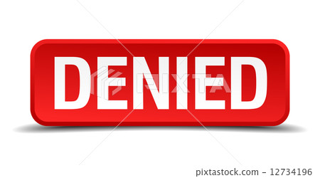Denied red 3d square button isolated on white... - Stock Illustration ...
