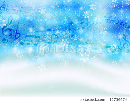 Musical note snow background - Stock Illustration [12736674] - PIXTA