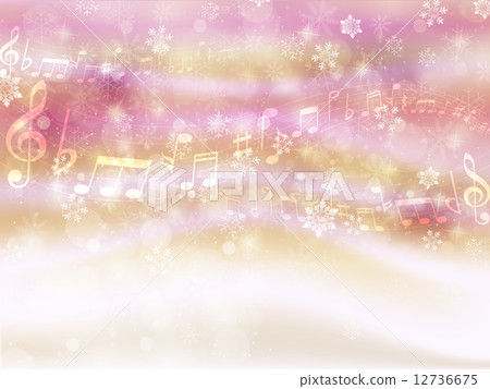 Musical note snow background - Stock Illustration [12736675] - PIXTA