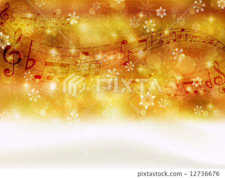 Musical note snow background - Stock Illustration [12736676] - PIXTA