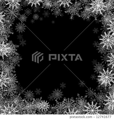 Rectangular frame with small snowflakes - Stock Illustration [12741677 ...