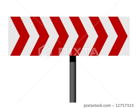 Red and white direction sign - Stock Illustration [12757323] - PIXTA