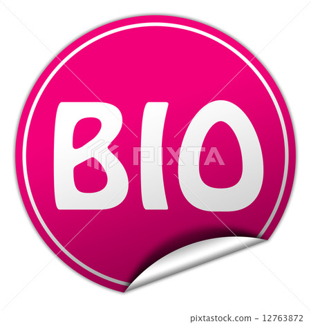 bio round pink sticker on white background - Stock Illustration ...
