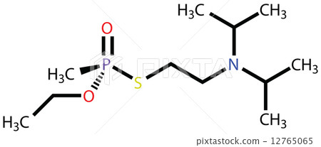 Nerve agent VX (chemical weapon) structural... - Stock Illustration ...