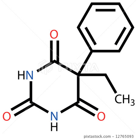 Phenobarbital (epilepsy drug) structural formula - Stock Illustration ...