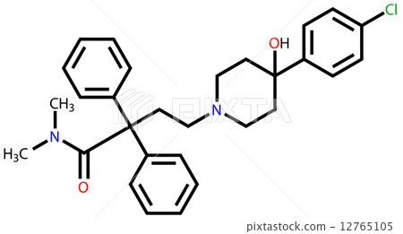 Loperamide, a diarrhea drug. Structural formula - Stock Illustration ...