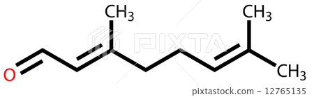 Citral, a compound with a strong lemon odor. - Stock Illustration ...