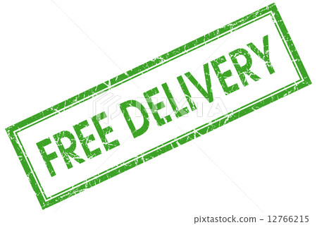 free delivery green square stamp - Stock Illustration [12766215] - PIXTA