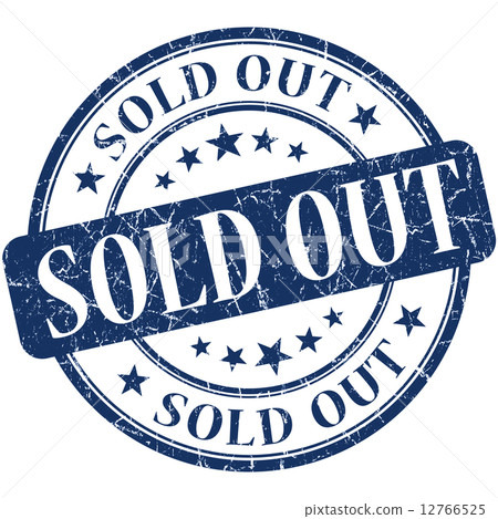 sold out blue vintage grungy isolated round stamp - Stock Illustration ...