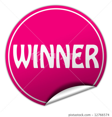 winner round pink sticker on white background - Stock Illustration ...