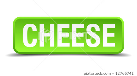cheese green 3d realistic square isolated button - Stock Illustration ...