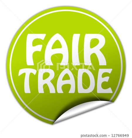 FAIR TRADE round green sticker on white background - Stock Illustration ...