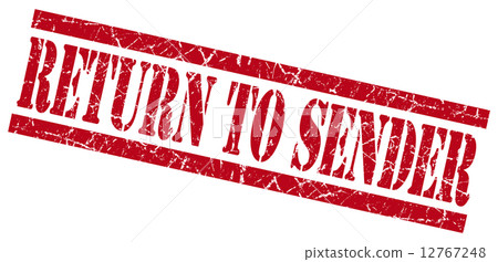 return to sender red square grunge textured... - Stock Illustration ...
