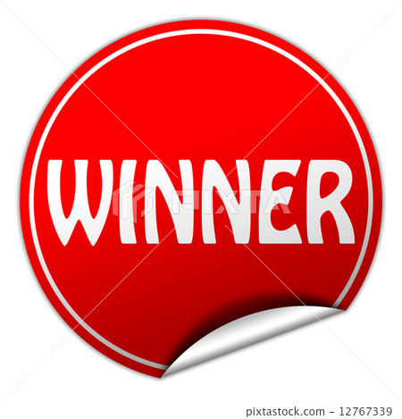 winner round red sticker on white background - Stock Illustration ...
