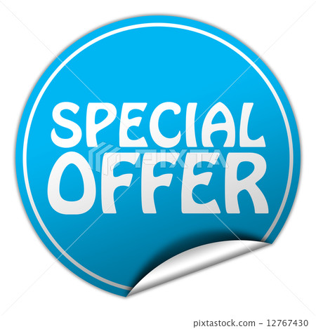 special offer blue sticker on white background - Stock Illustration ...