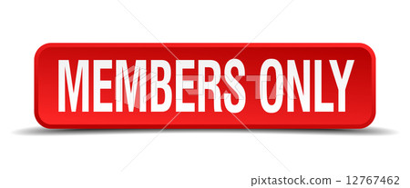 members only red 3d square button isolated on... - Stock Illustration ...
