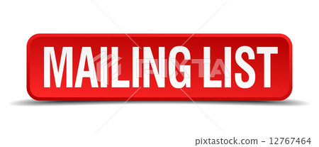 mailing list red 3d square button isolated on... - Stock Illustration [12767464] - PIXTA
