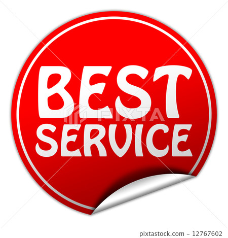 Best service round red sticker on white background - Stock Illustration ...